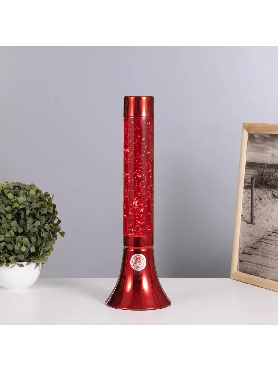 Лава-лампа "Цилиндр" 1х30Вт красный 12х12х37см