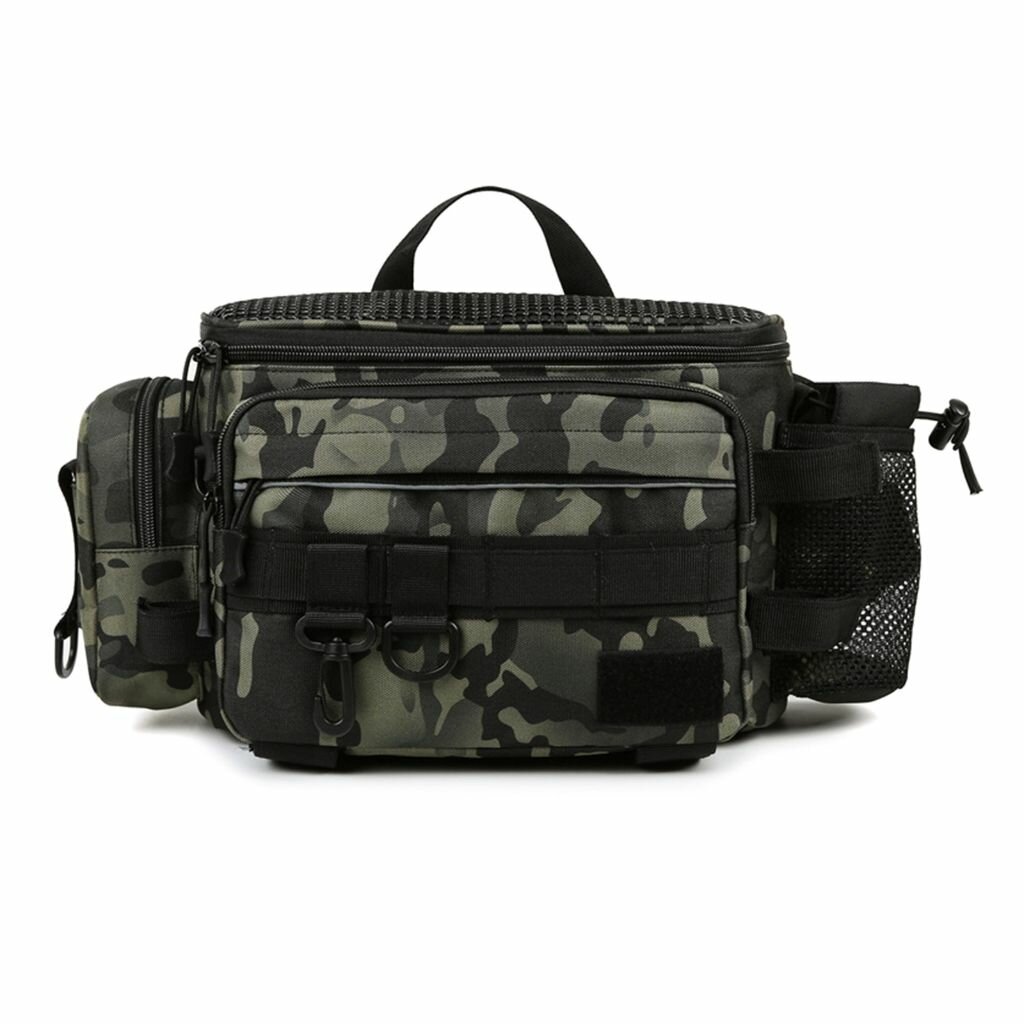 Сумка, рюкзак для рыбалки, охоты, Одно плечо для активного отдыха на природе, рыболовная сумка через плечо, водонепроницаемая - ночной камуфляж