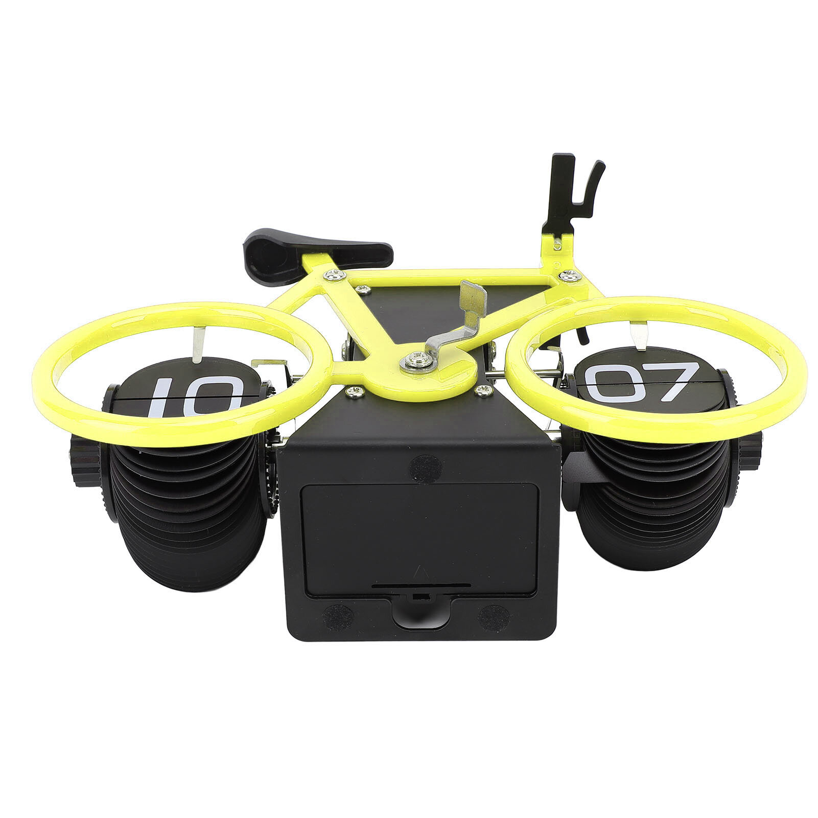 Винтажные раскладные настольные часы в форме велосипеда, ретро-механические, на батарейках, с таймером, напоминанием, настольные часы для офиса, дома, желтый