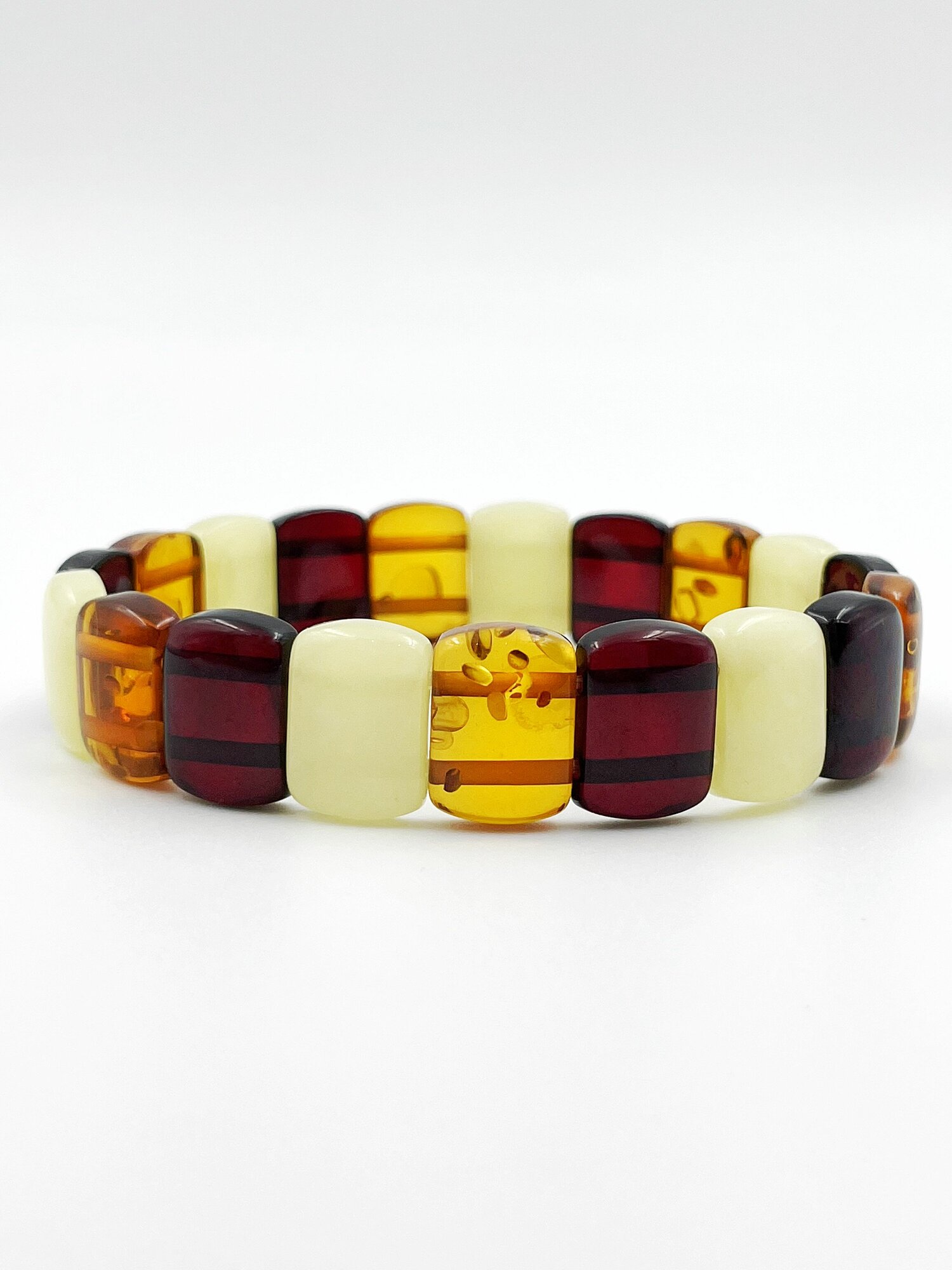 Браслет-манжета, янтарь прессованный