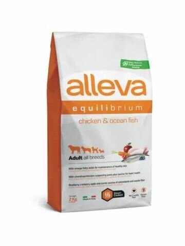 Alleva Equilibrium All Day Maintenance сухой корм для взрослых собак всех пород с курицей и океанической рыбой - 2 кг