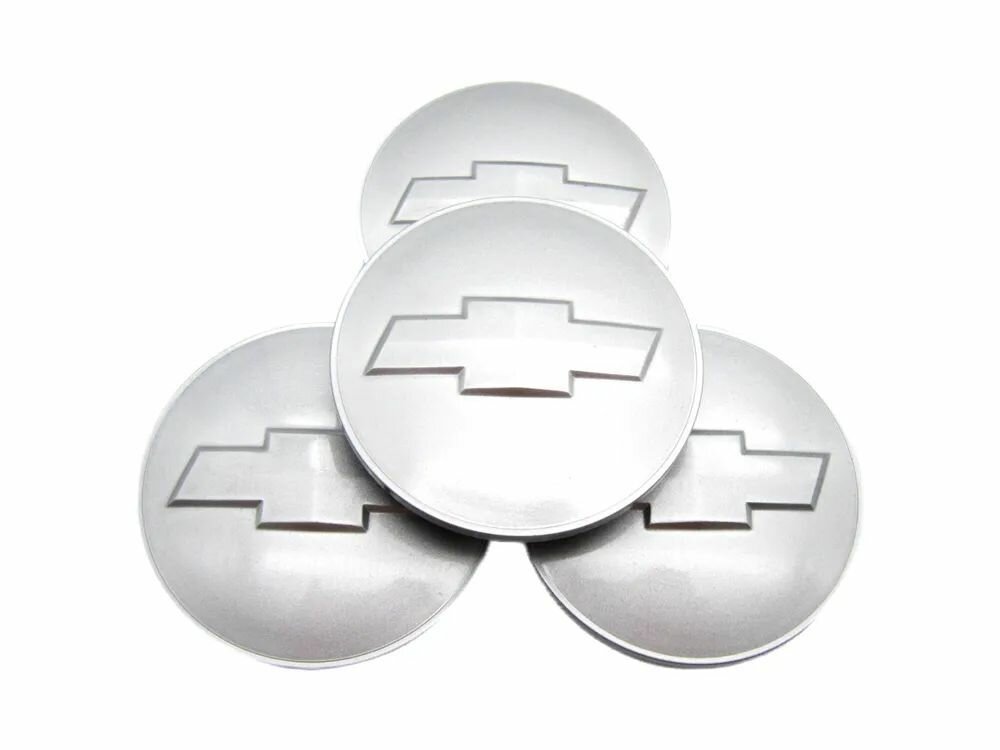 Колпачок, заглушка для литого диска КиК Шевроле, 62/55/10 мм, серебристый, комплект 4 шт.