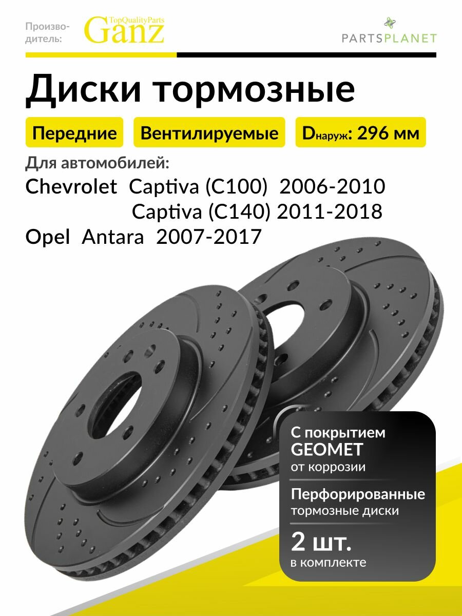 Тормозные диски передние на Шевроле Каптива, Опель Антара A, 2 штуки