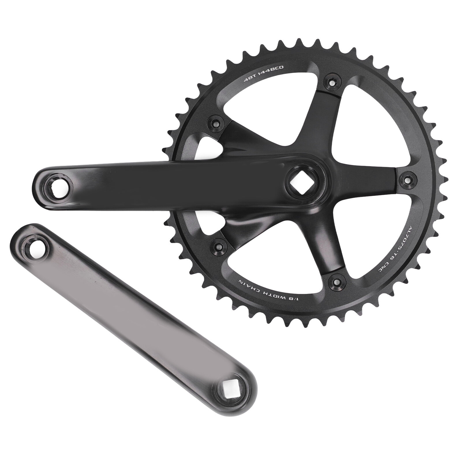 Алюминиевый сплав 144 BCD 48T, односкоростной комплект шатунов для велосипеда, комплект шатунов для велосипеда, черный