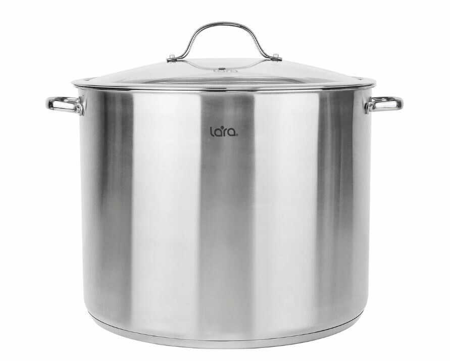 Кастрюля 24,5 л LARA атлант, LR02-903, нерж. сталь, матовая полировка