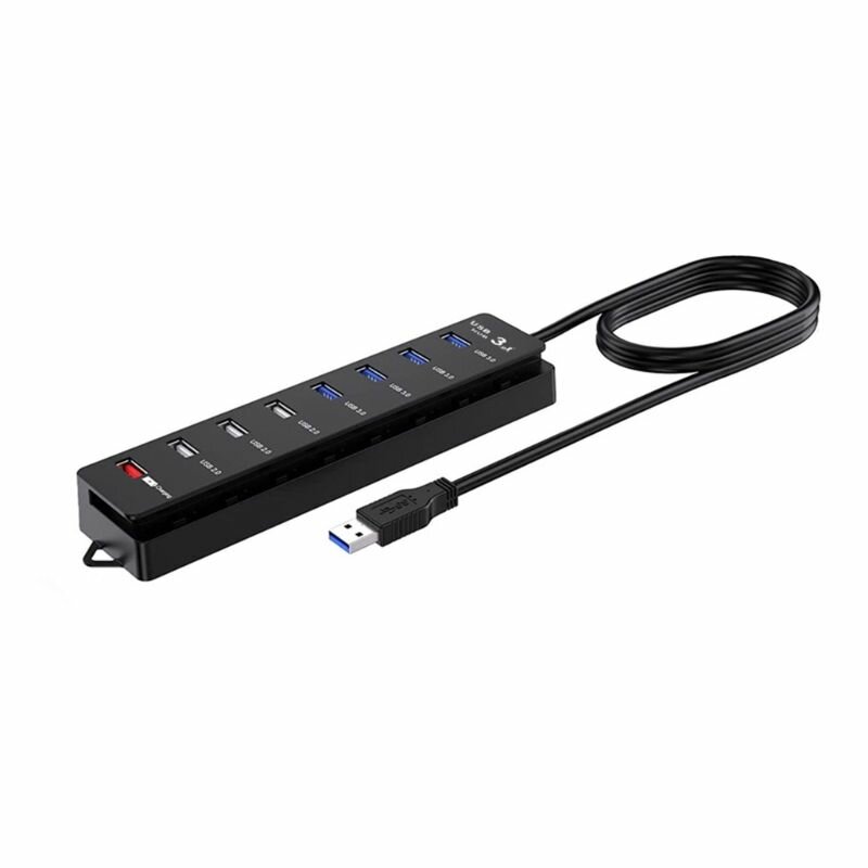 USB-хаб 8 портов с зарядкой и выключателями