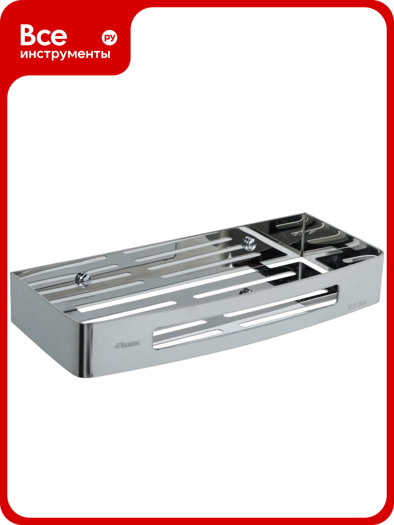 Полка прямоугольная одноэтажная FIXSEN NOTEL 31003B из нержавеющей стали хромовый глянцевый финиш настенный