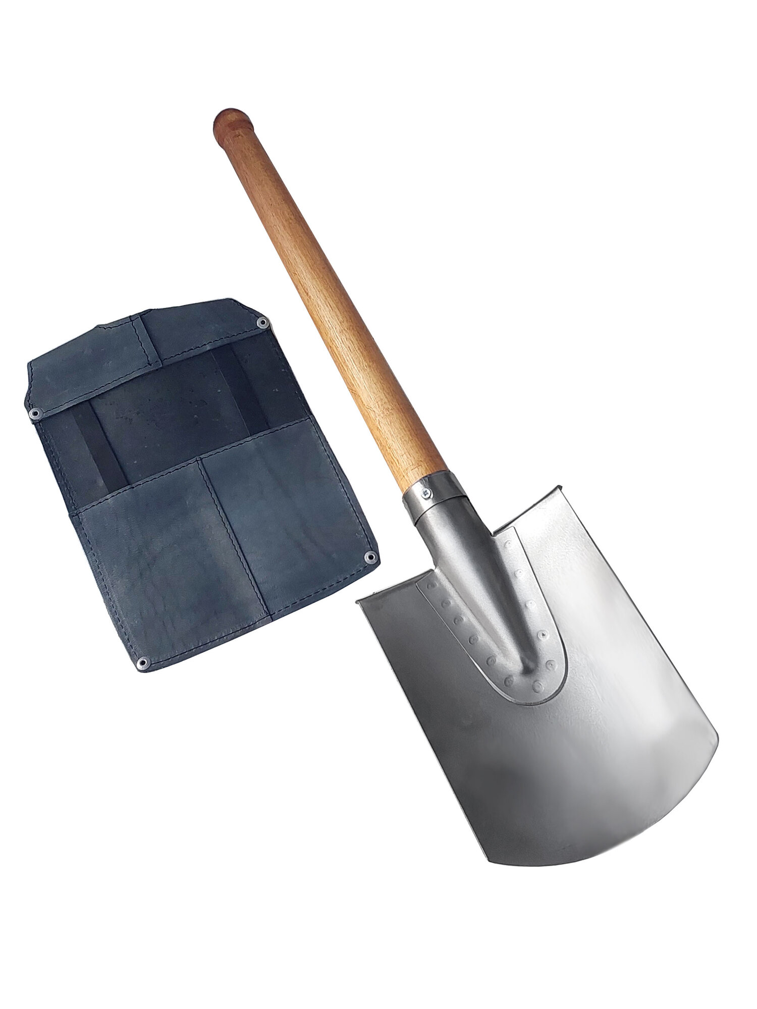 Титановая лопата саперная прямоугольная в чехле, серия Престиж