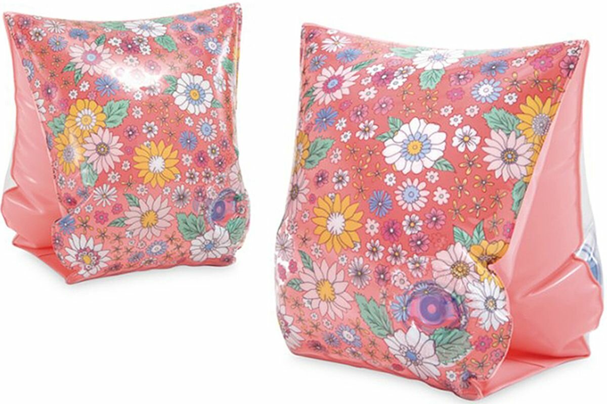 Детские надувные нарукавники INTEX "Сладкий цветок" для плавания и купания в бассейне и на море, 23х15 см, 3-6 лет