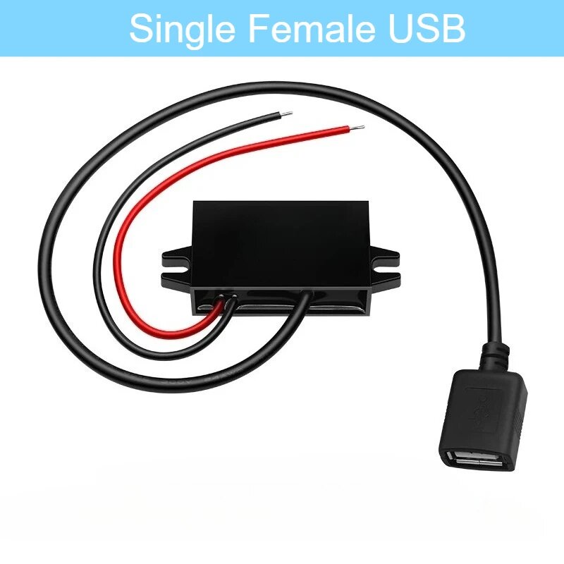 DC 8-85V to 5V 3A Выход Step Down Type-C USB Микропреобразователь 12V 24V 36V 48V 60V 72V 80V to 5V с автомобильным зарядным устройством Блок питания, Single Female USB, 8-85V, 5V 3A