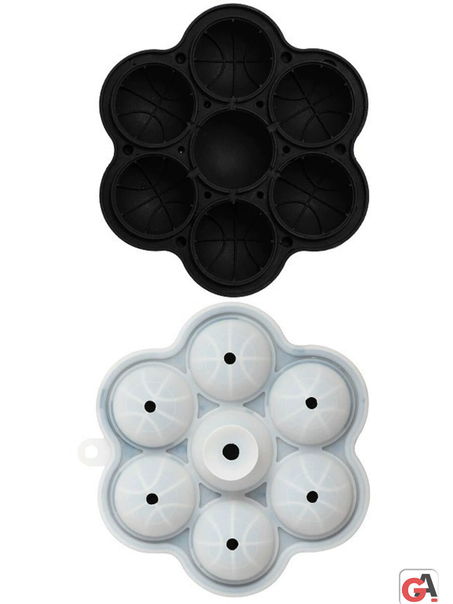 Силиконовая форма для льда круглая 7 больших шариков