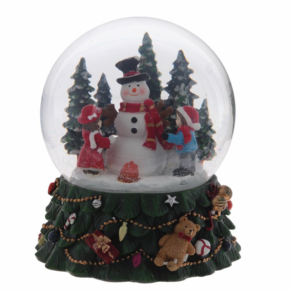 Снежный шар Снеговик (подсв, муз, вьюга, AAх3 н/п) D14 см, 15,5х15,5х20 см KSM-808421