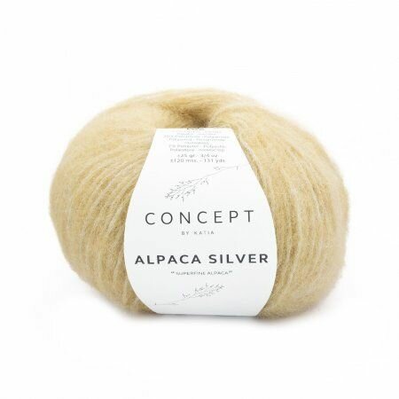 Пряжа для вязания Concept by Katia Alpaca Silver (281 Ivory-Silver) 2 мотка по 25 г/120 м