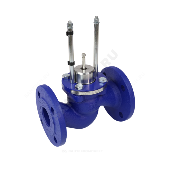Клапан запорно-регулирующий чугун TRV односедельный Ду 50 Ру16 фл Kvs=16м3/ч под электропривод Теплосила TRV-50-16