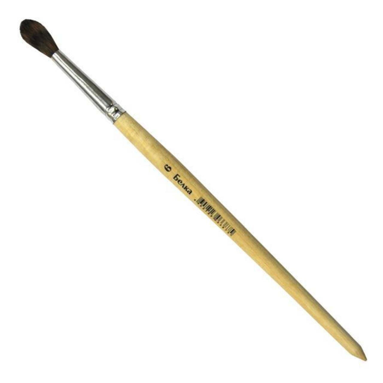 Кисть Schoolformat № 6 из натурального волоса белки, круглая