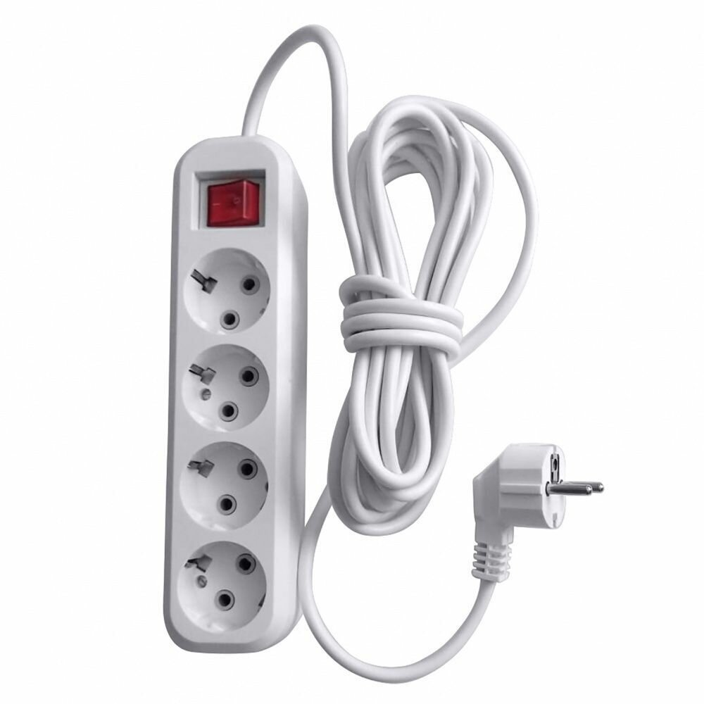 Удлинитель Stekker Home HM03-41-07 четырехместный с выключателем и заземлением 7 м 250V 10А, арт. 39526