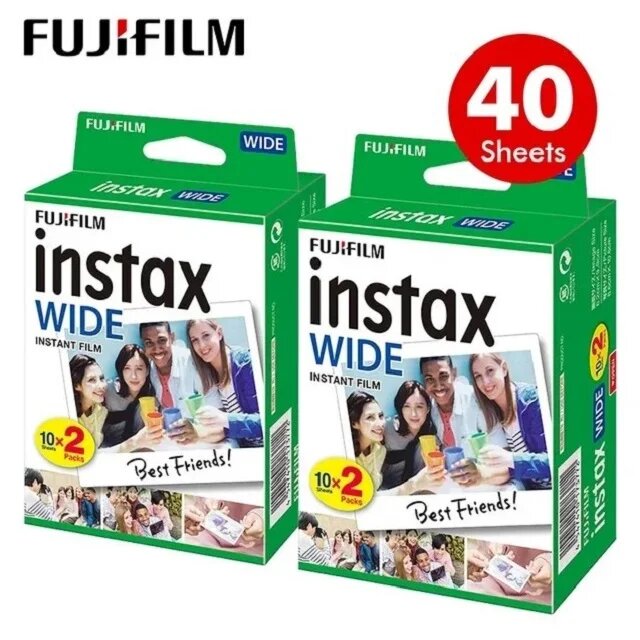 FUJIFILM Instax Wide Film Instant White Black Edge, White edge 40 sheets