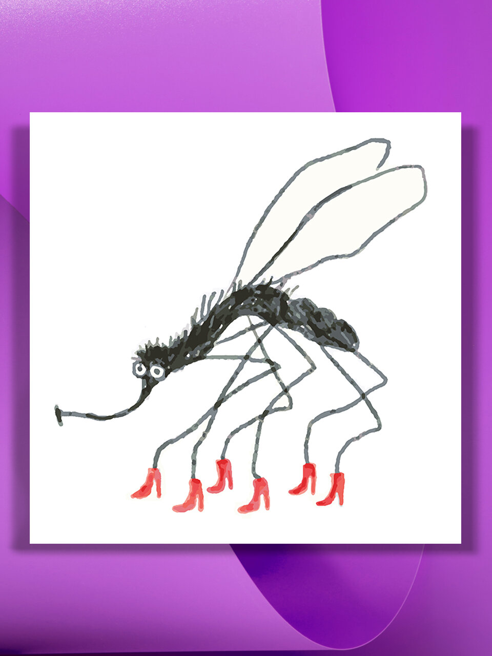 Картина по номерам на холсте Комариха в туфельках, 40 х 40 см