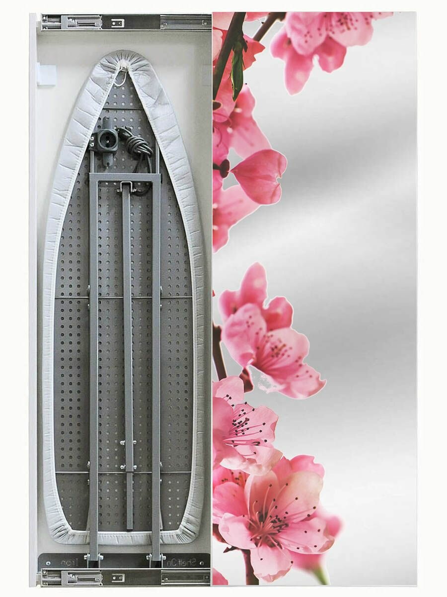 Встроенная гладильная доска Айрон Слим Принт (Сакура) Выбеленный дуб купе право