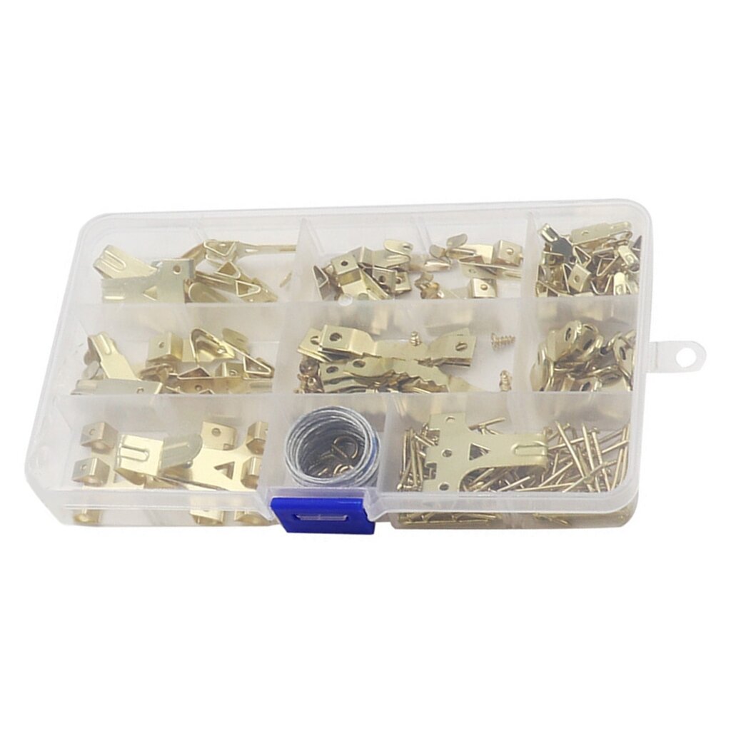 220шт Крючки Для Фоторамки Ассортимент Двухсторонних Зигзагообразных Крючков для Картин