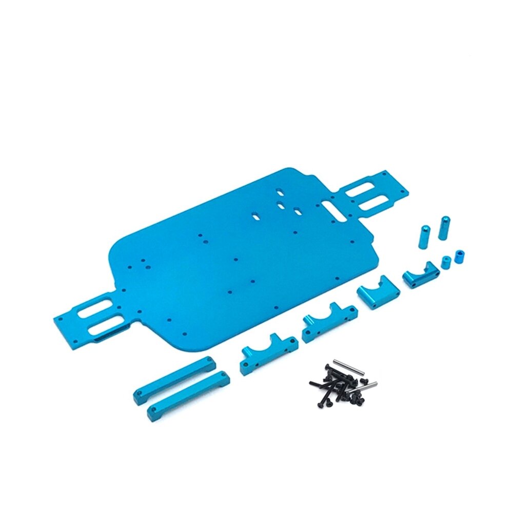 Металлическое шасси WLtoys A949 A959 A969 1/18 - модернизированное для авто, синий, с комплектом монтажных деталей