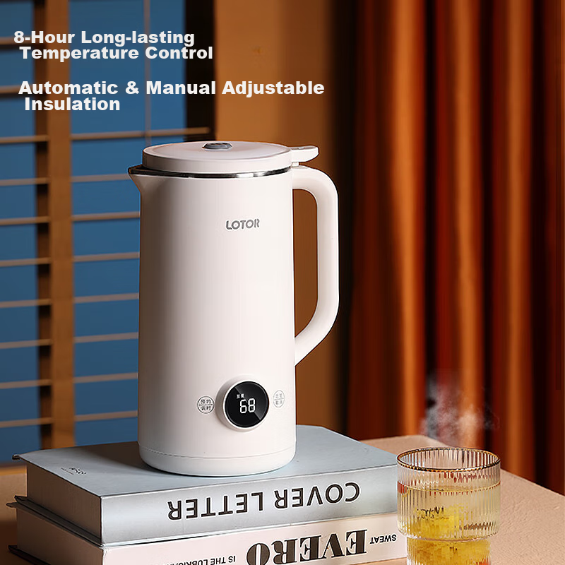 LOTOR Mini Blender, Soy Milk Maker, Small Home Use Soy Milk Machine, Fully Automatic, No Cooking Required, Multi-Grain, No-Wash, Noise-Reducing Juicer, DJJ-70 White