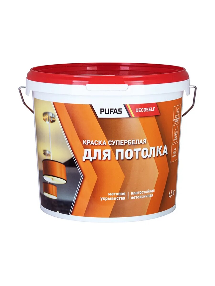 Декоселф краска в/д для внутренних работ для потолков (6,5кг)