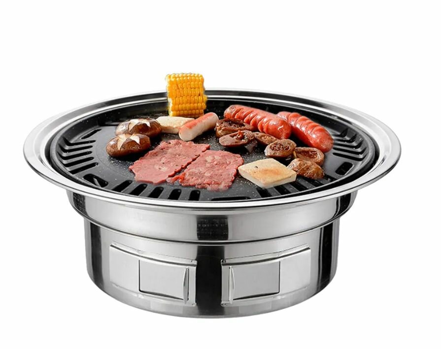 13-дюймовый корейский гриль-барбекю Многофункциональный угольный гриль-барбекю