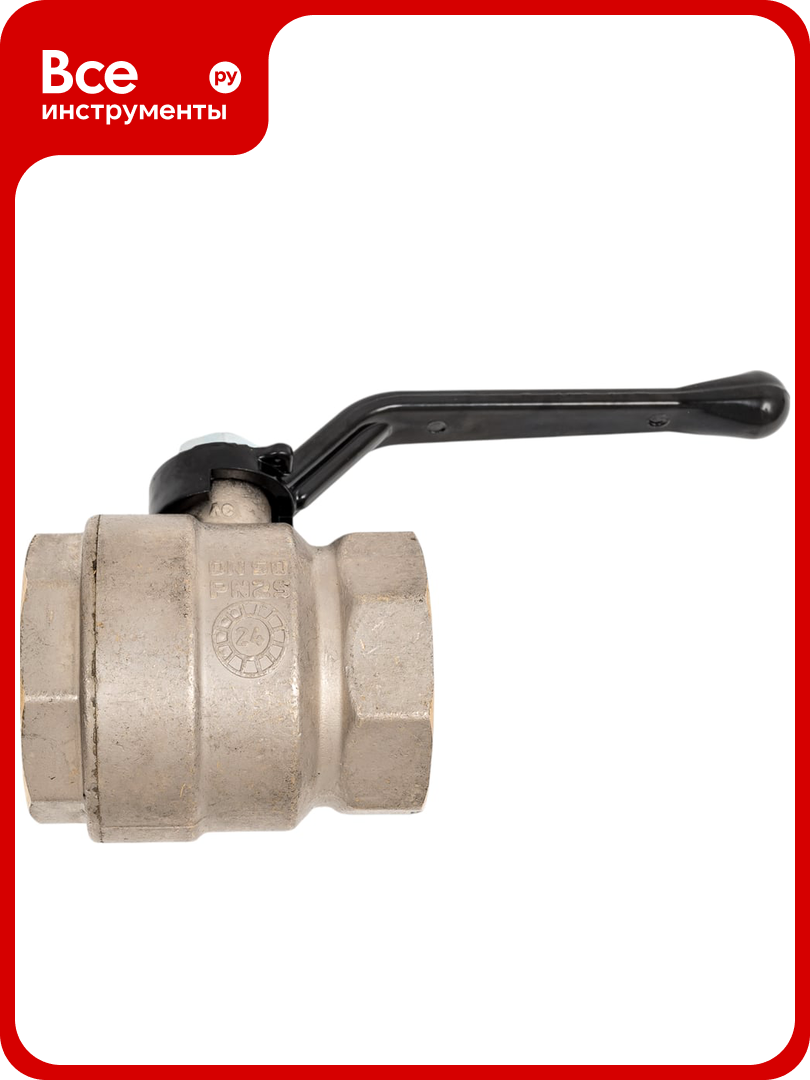 Шаровой кран LD латунь никель Pride Ду 50 Ру25 ВР полнопроходной 007-7980