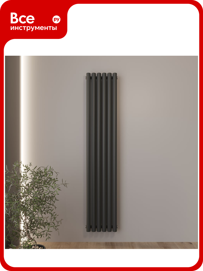 Радиатор Faberg Steelion 1 трубный, 50 мм диаметр, подключение - нижнее-правое, секций - 6, высота - 1800