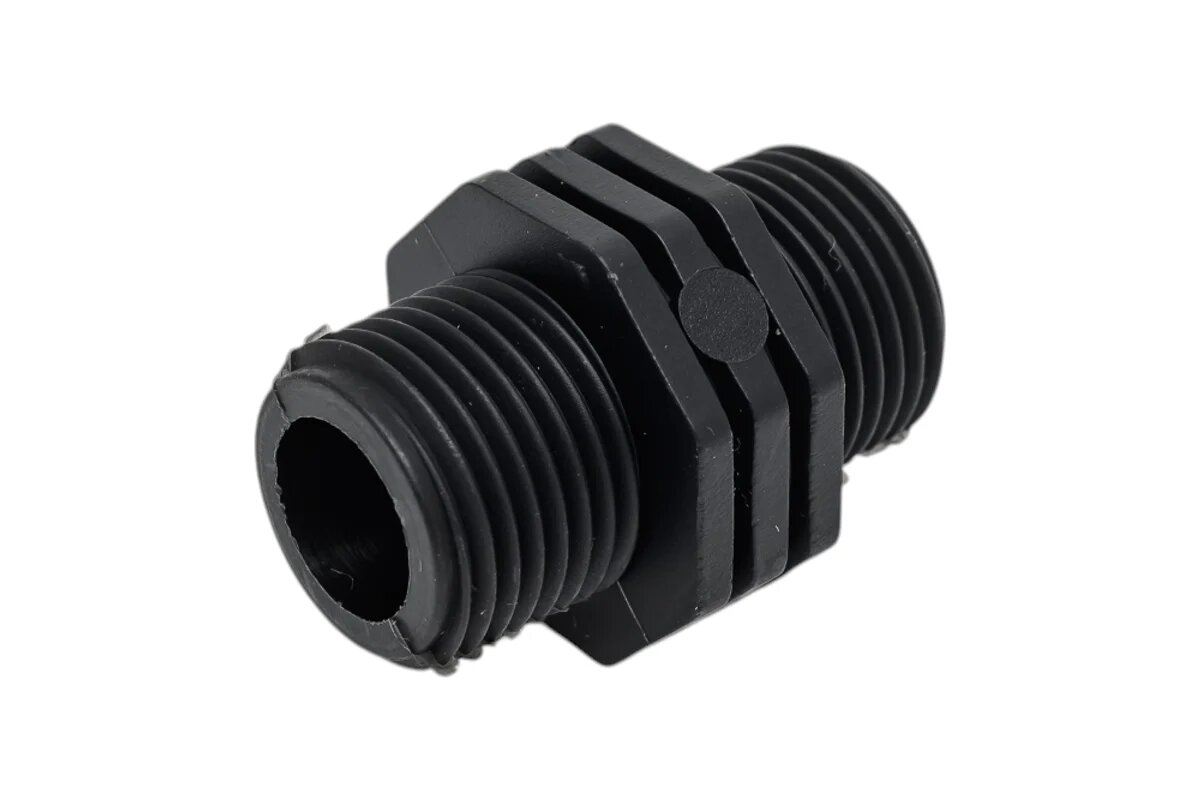 MasterProf Ниппель пластиковый 1/2" н/н ДС.071912 - элемент соединения труб ПВХ/ПП