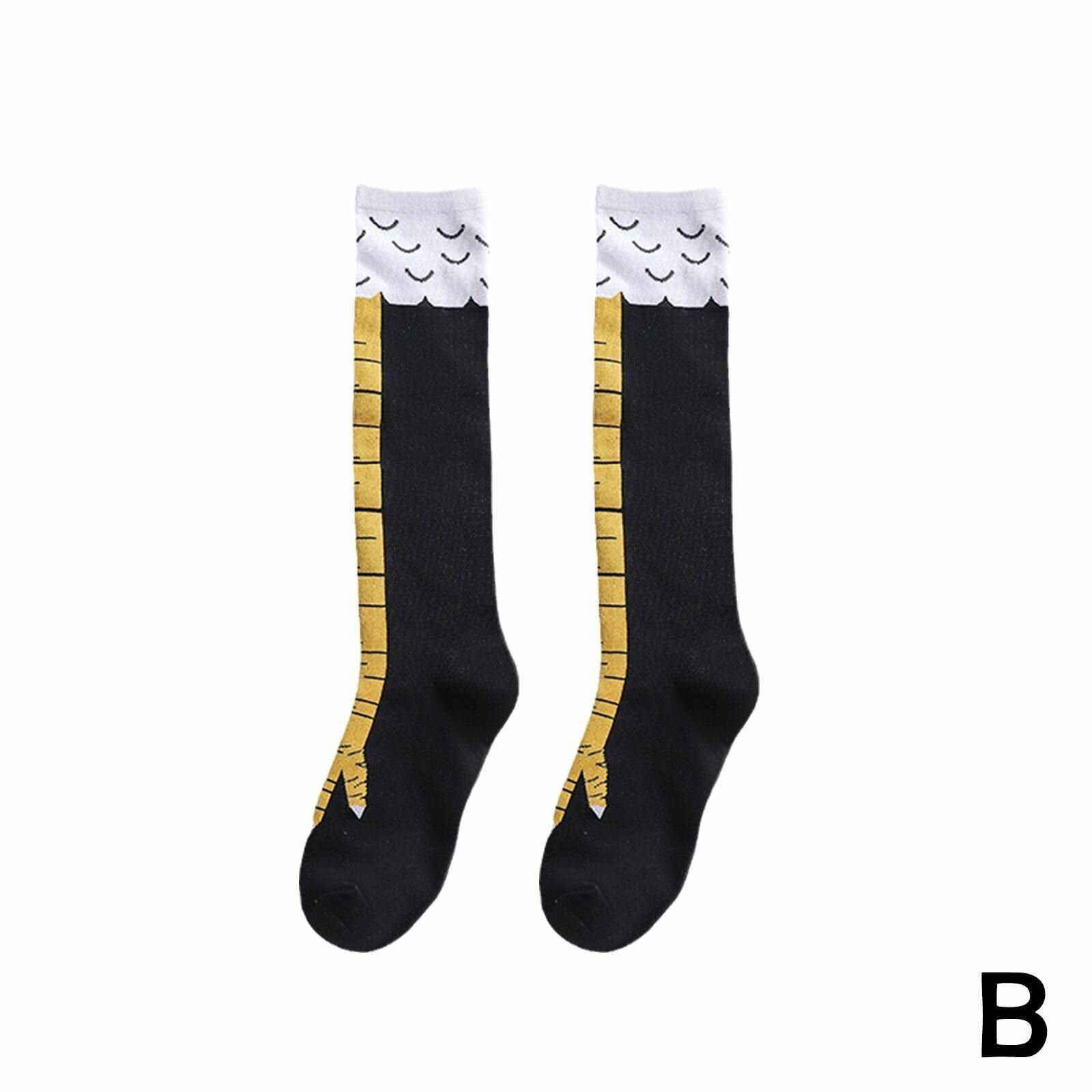 Носки куриные лапки, креативные, японский стиль, забавные, выше колена, винтажные, смешные носки, для фото