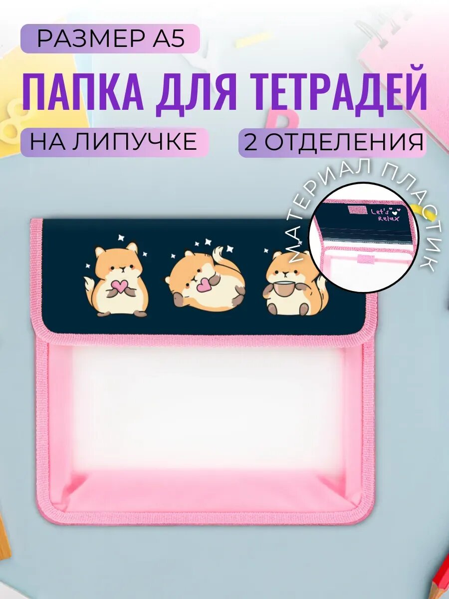 Папка для тетрадей А5, 2 отделения