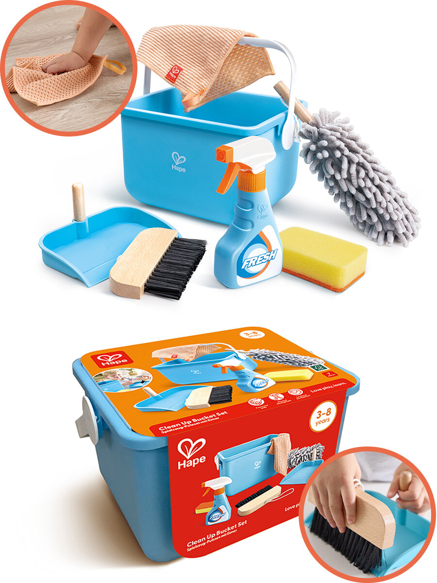 Детский игровой набор Hape для уборки (с ведром), 7 элементов E3054_HP