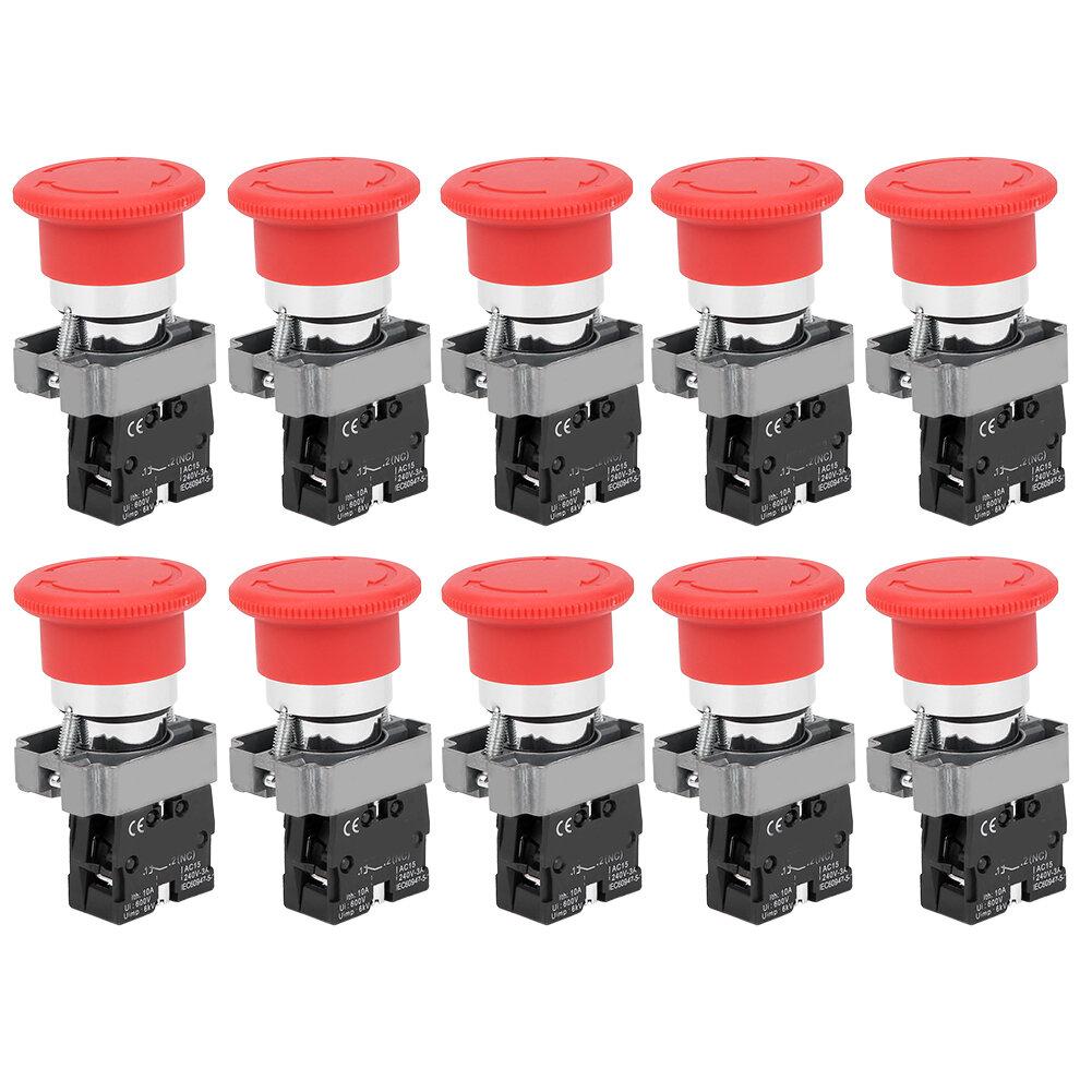 10 шт. кнопок аварийной остановки BERM@ с серебряными контактами из сплава BEMXB201ZS 240 В