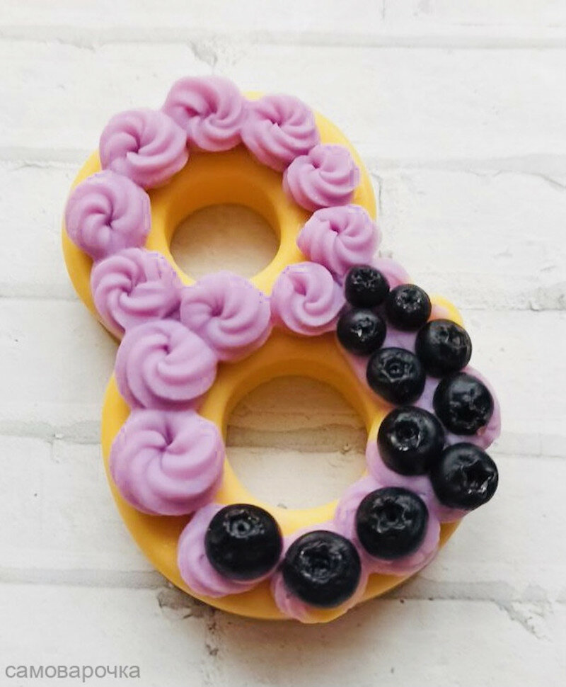 Черника на восьмерке cиликоновая форма для шоколада, гипса 2D