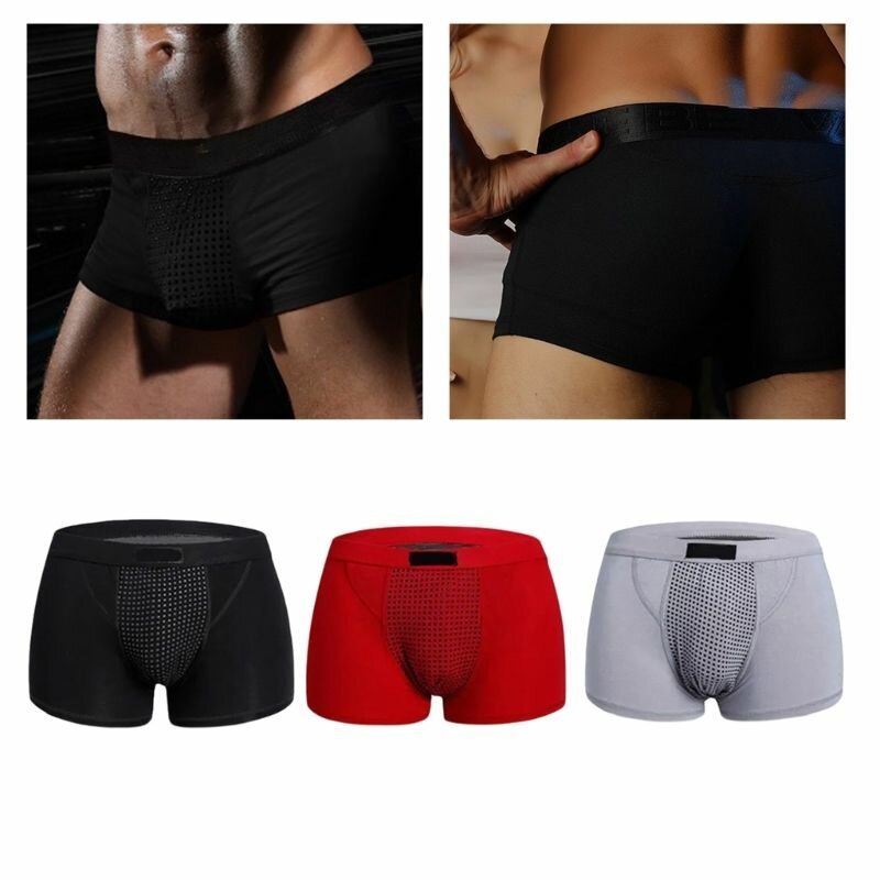 Мужские трусы-боксеры, трусы-магниты для здоровья, красные, 2XL