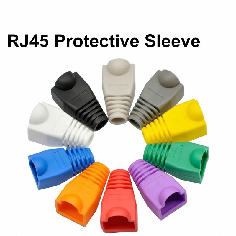 Защитная крышка разъема RJ45 CAT6 CAT5e, адаптер, вилки сетевого кабеля Ethernet, многоцветная муфта RJ-45 Cat 5