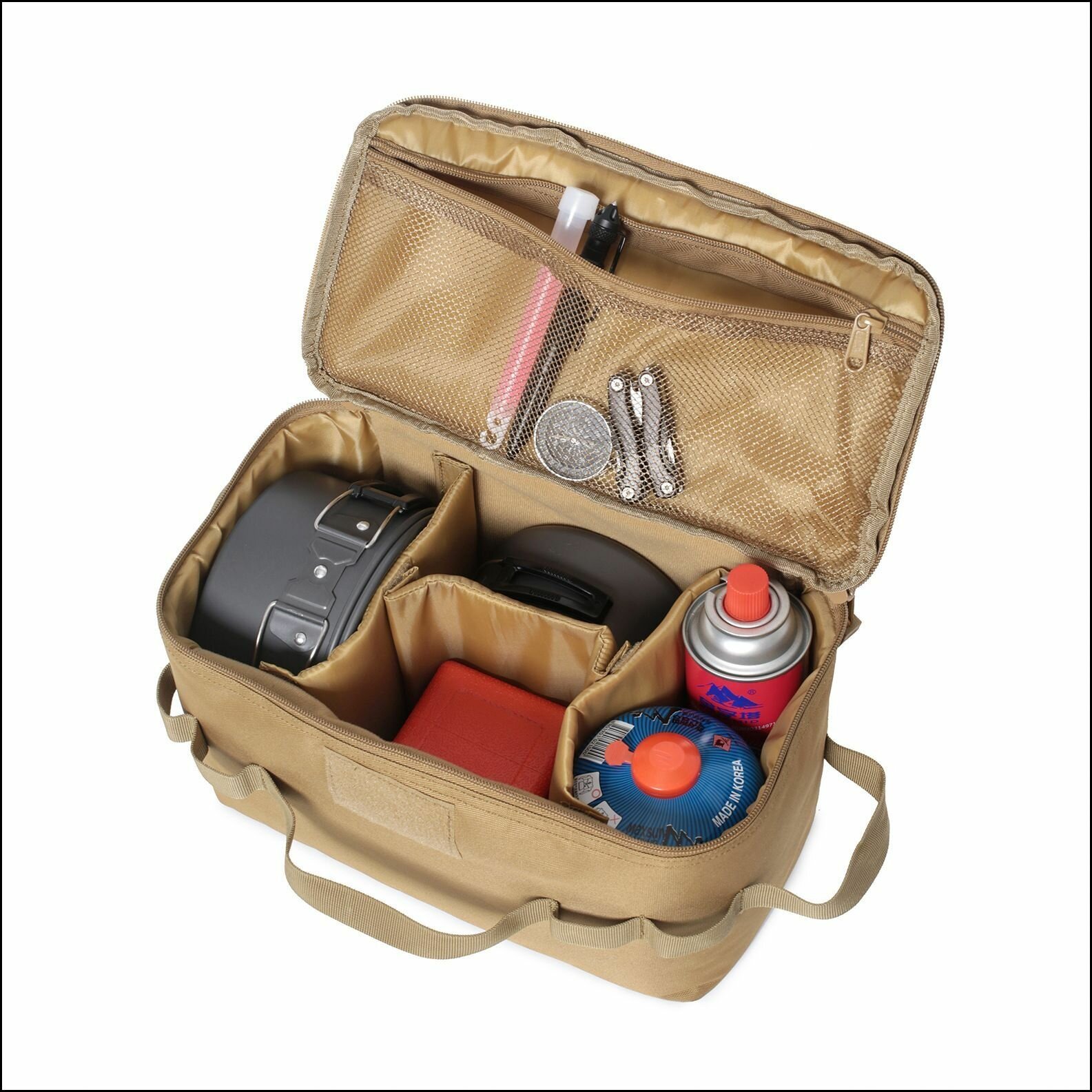 Походная сумка на открытом воздухе, легкая, вместительная сумка Набор столовых приборов походный