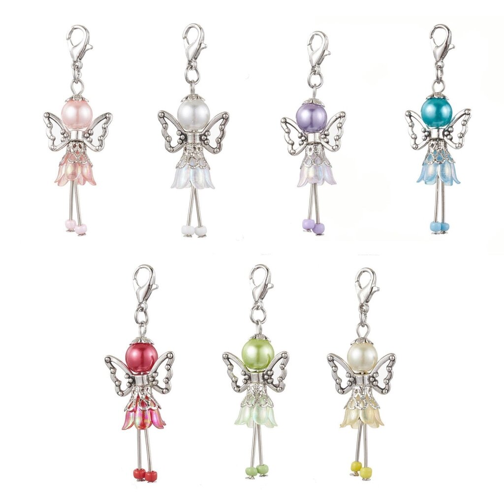 1 набор из 7 подвесок в виде цветка, ангела, крыла, эльфа