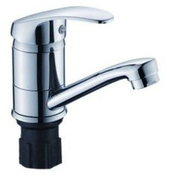 Эверест В45-022, Смеситель для кухни, с коротким изливом, керамический картридж 40 мм, крепление гайка, хром