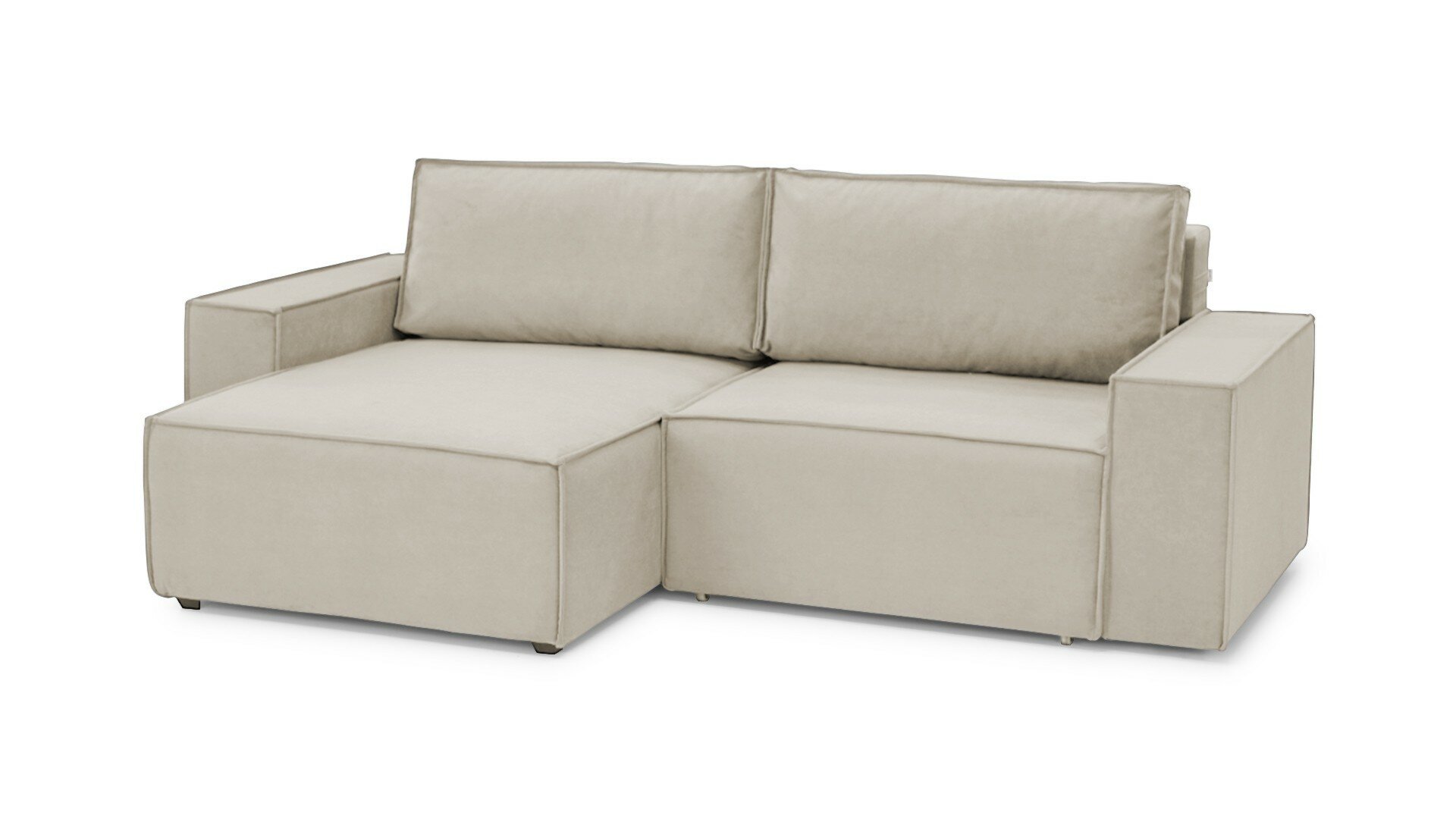 Диван с оттоманкой Софт 2 (малый) Velutto 16 NEW 240x150x80 см, бежевый Велютто, еврокнижка GOODFORM