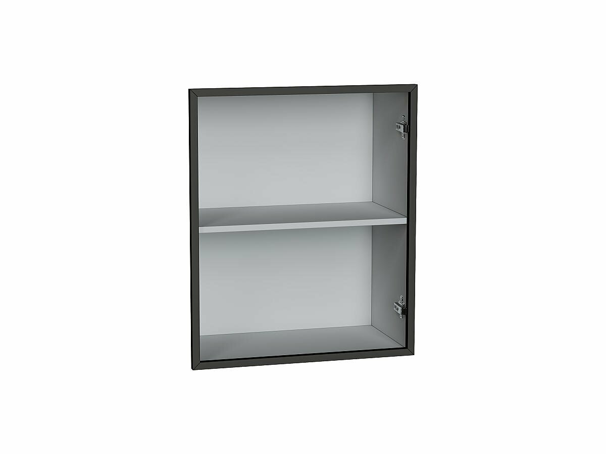 Фасад со стеклом Ф-46 AL в алюминиевой рамке, цвет фасада Черный, 712*596*20 мм