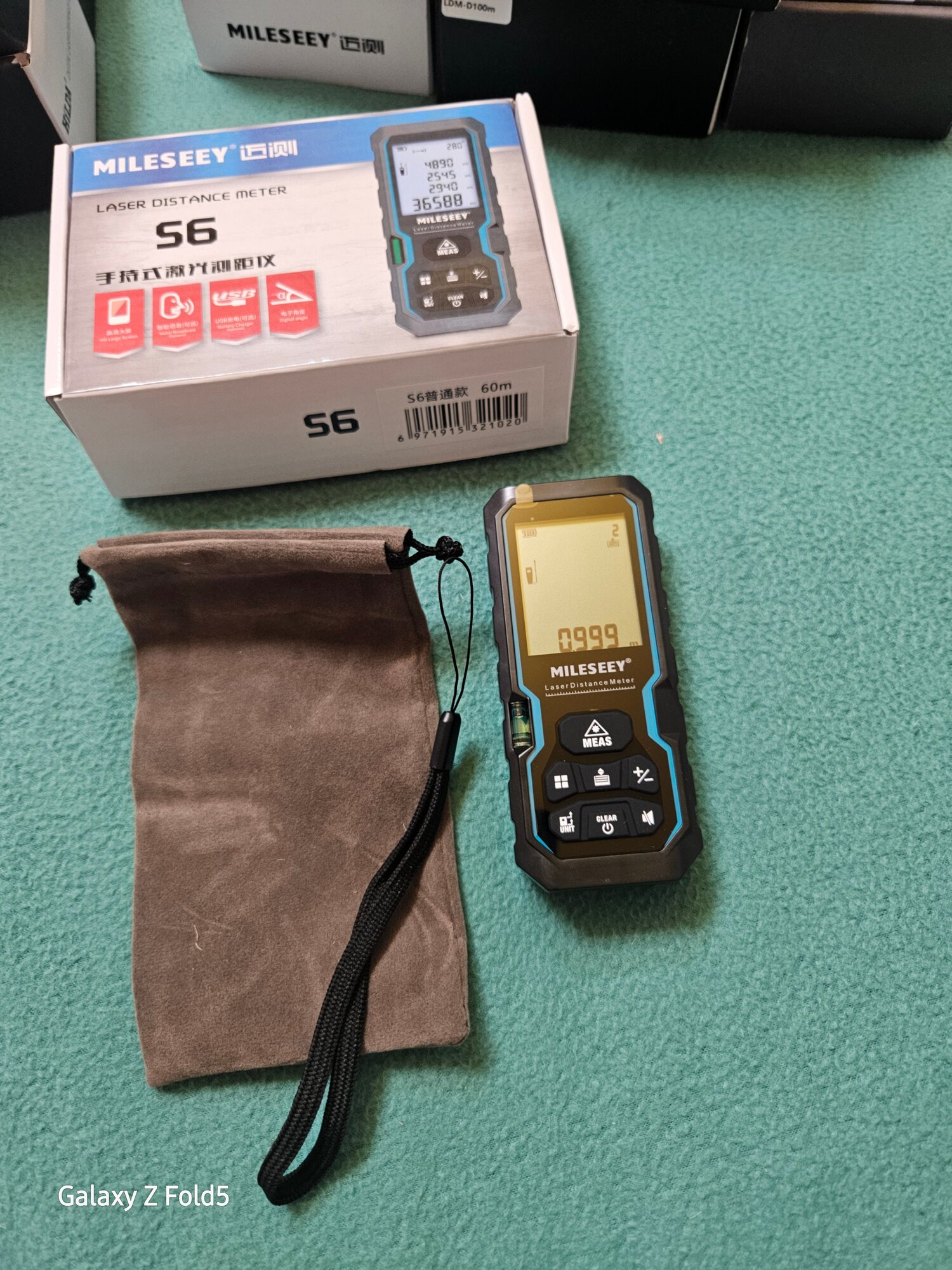 Лазерный дальномер , рулетка Milessey LV56, , 120*48*27 мм, 60 метров с батарейками , чехлом, ремешком на руку