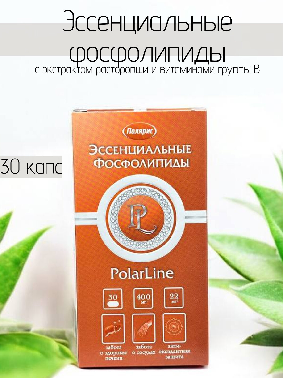 Полярис Эссенциальные фосфолипиды с экстрактом расторопши и витаминами группы В, 30 капс.