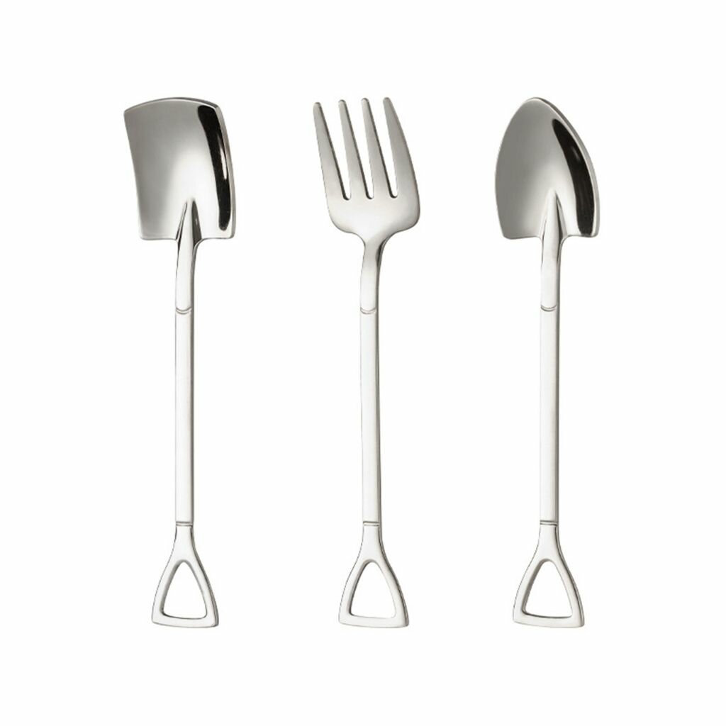 Набор лопаток для арбуза из нержавеющей стали 3 частей-серебристый