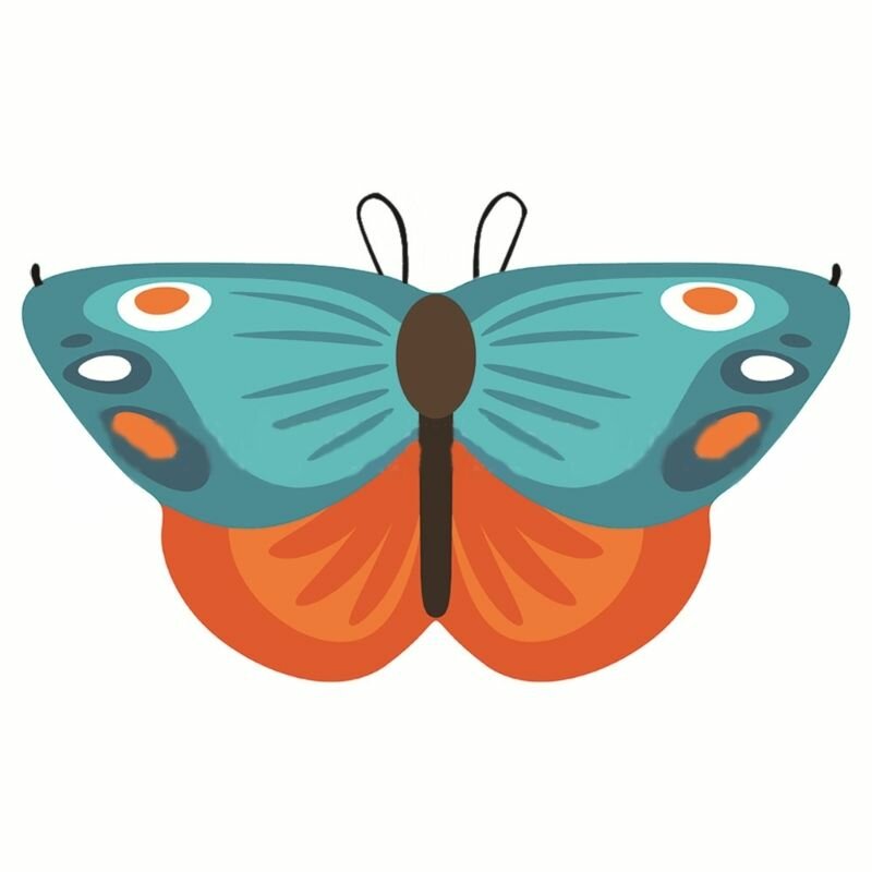 Плащ-Бабочка На Хэллоуин-Сине-Оранжевый