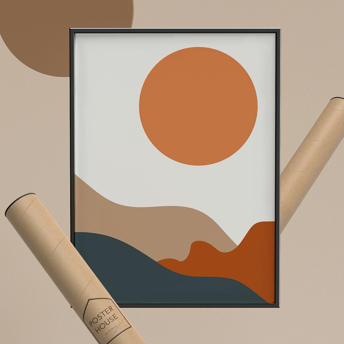 Постер Абстракция, минимализм 40х50 см без рамы/ Абстрактный, минималистичный плакат/ Акварель, фигуры/ Эстетичный плакат, постер для интерьера, декор стен