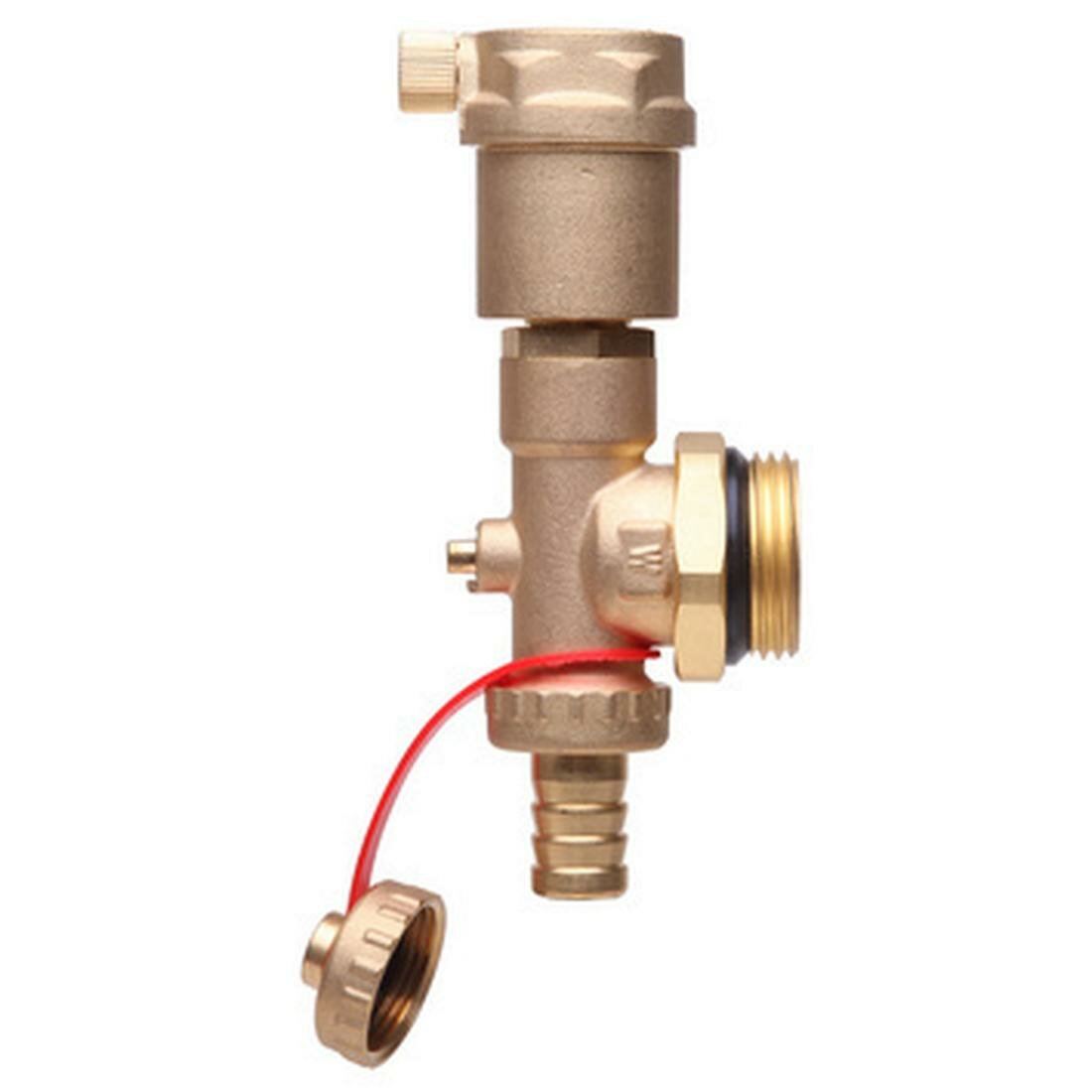 Концевой фитинг для коллектора тройник, автоматический воздухоотводчик, сливной кран