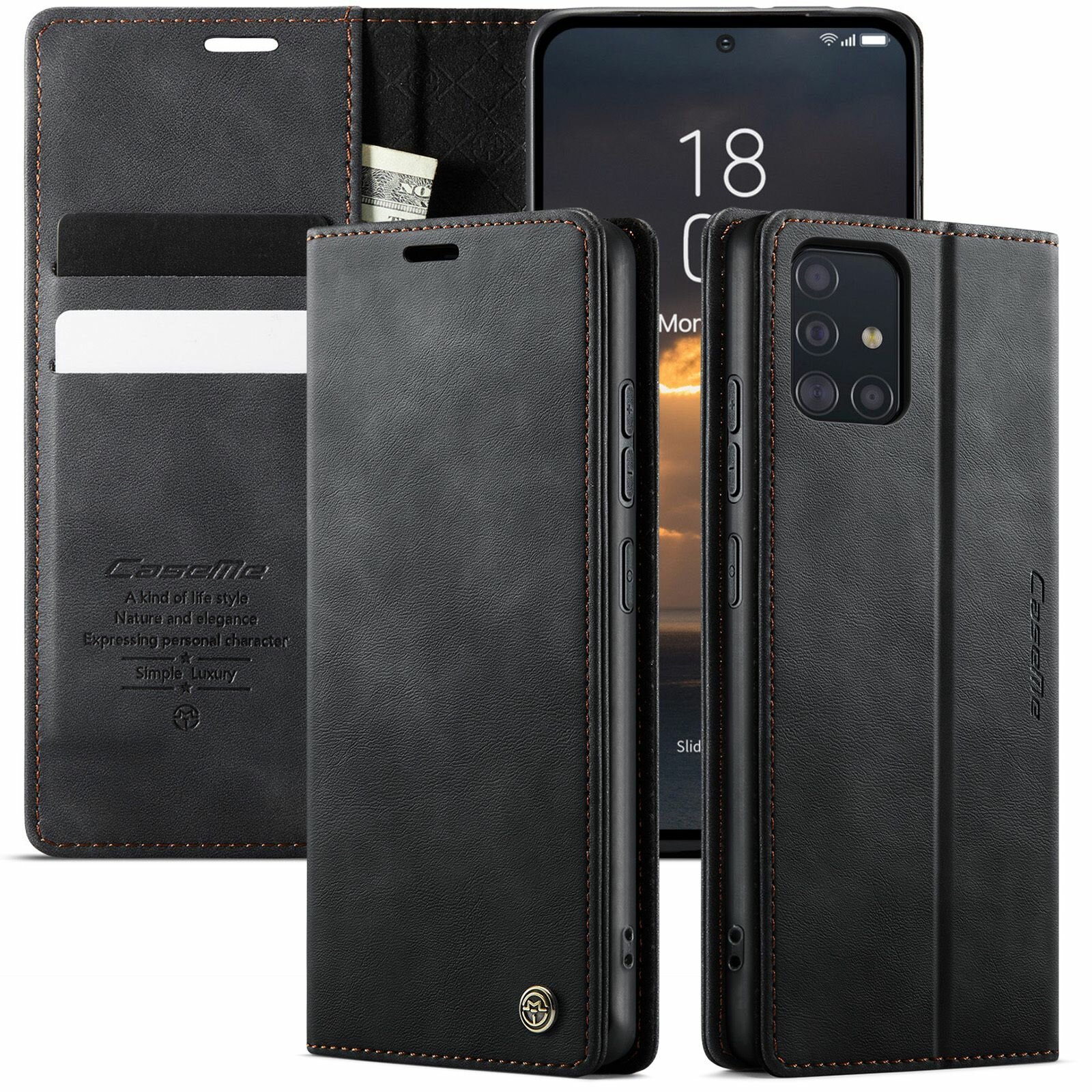 Чехол-книжка CaseMe RFiD Samsung Galaxy A51 черный